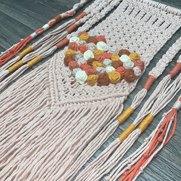 Hand Crafted | Accents | Handmade Large Heart Design Macrame Wall ...